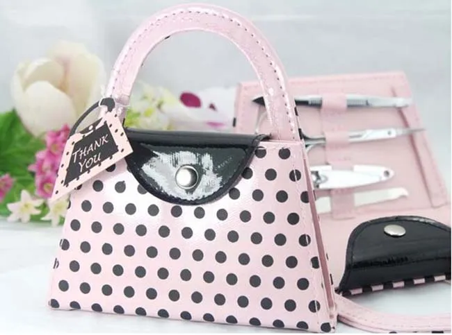 * Free DHL Shipping Retail Packing 4 In 1 Pink Polka Purse Hand Bag ...