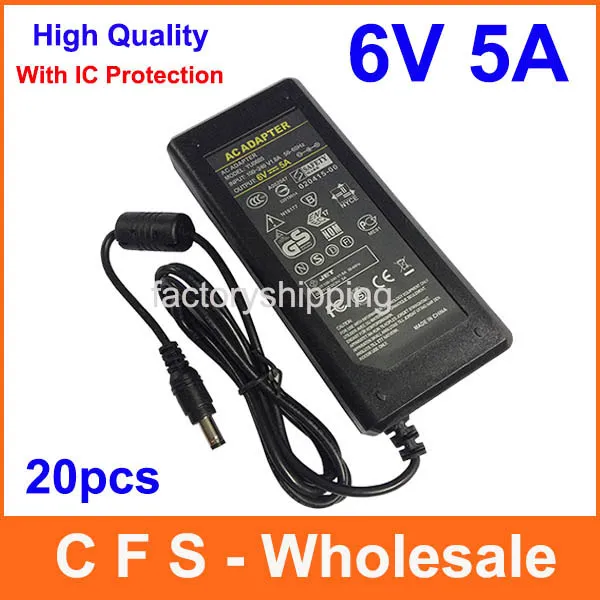 DC 6V Power Adapter, AC Adapter 100 240V 6V 5A 30W Universal Switching ...