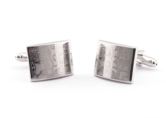 DHgate.com:Silver Luxury Laser Engraved Pattern Cufflinks for Men ...