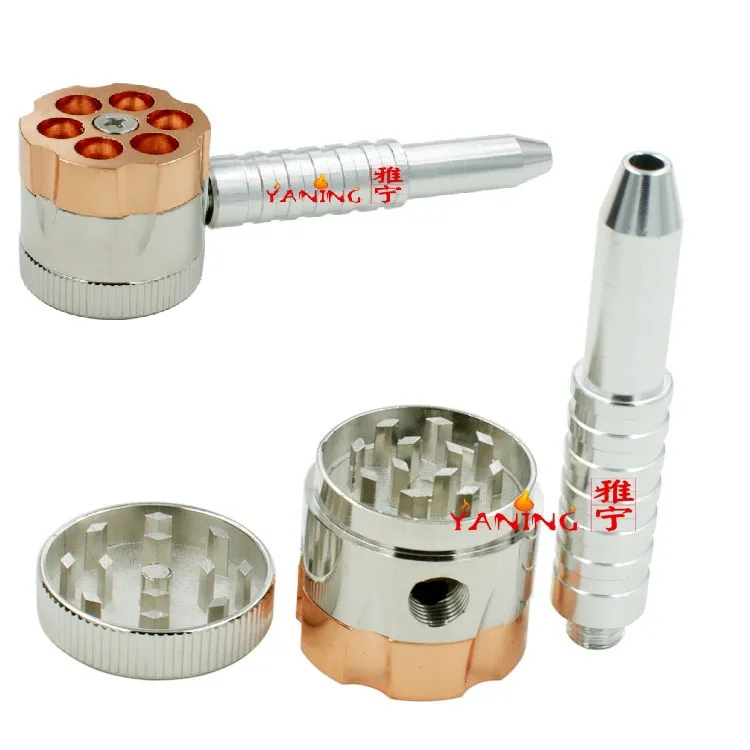Metal Herb Grinders And Smoking Pipes Bullet Rotating Pipe Style ...