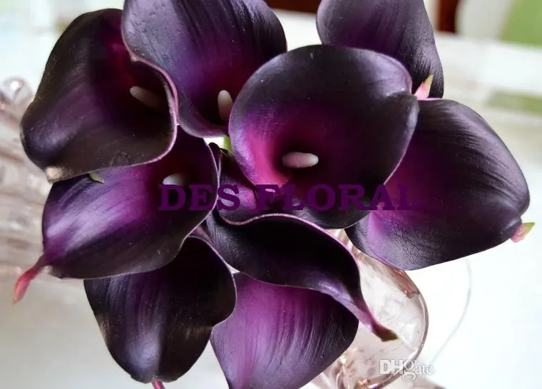 Purple Mini Calla Lily Bouquet Dark Purple Calla Lily Bridal Bouquet