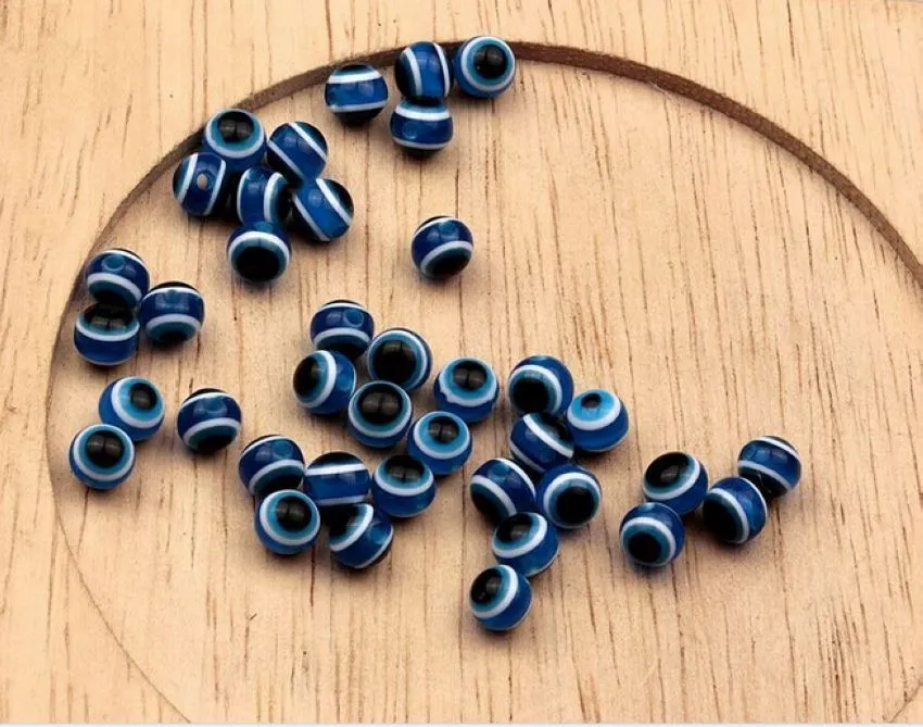 1000 Blue Acrylic Kabbalah Evil Eye Ball Round Spacer Blue Eye Bead 4 ...