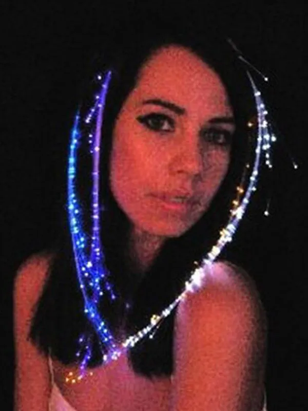 Luminous LED Hair Extensions Fiber Optic Light Up Glow Braids For Party ...