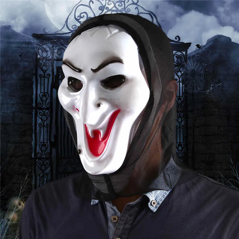 Full Face White Witch Masquerade Joker Face Mask For Halloween Cosplay ...