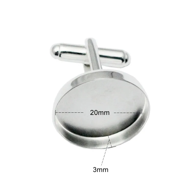 Custom Cufflinks Solid Silver Cufflink Blanks, 20mm Round Bezel Tray ...