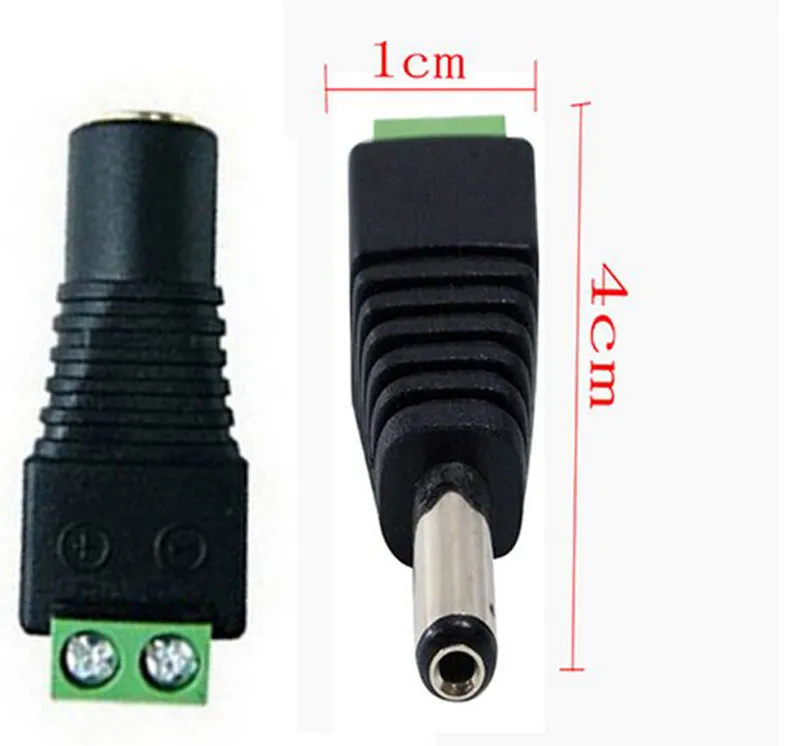 CCTV Camera Power Adapter DC Plug Connector 2.1mm X 5.5mm Female/Male ...
