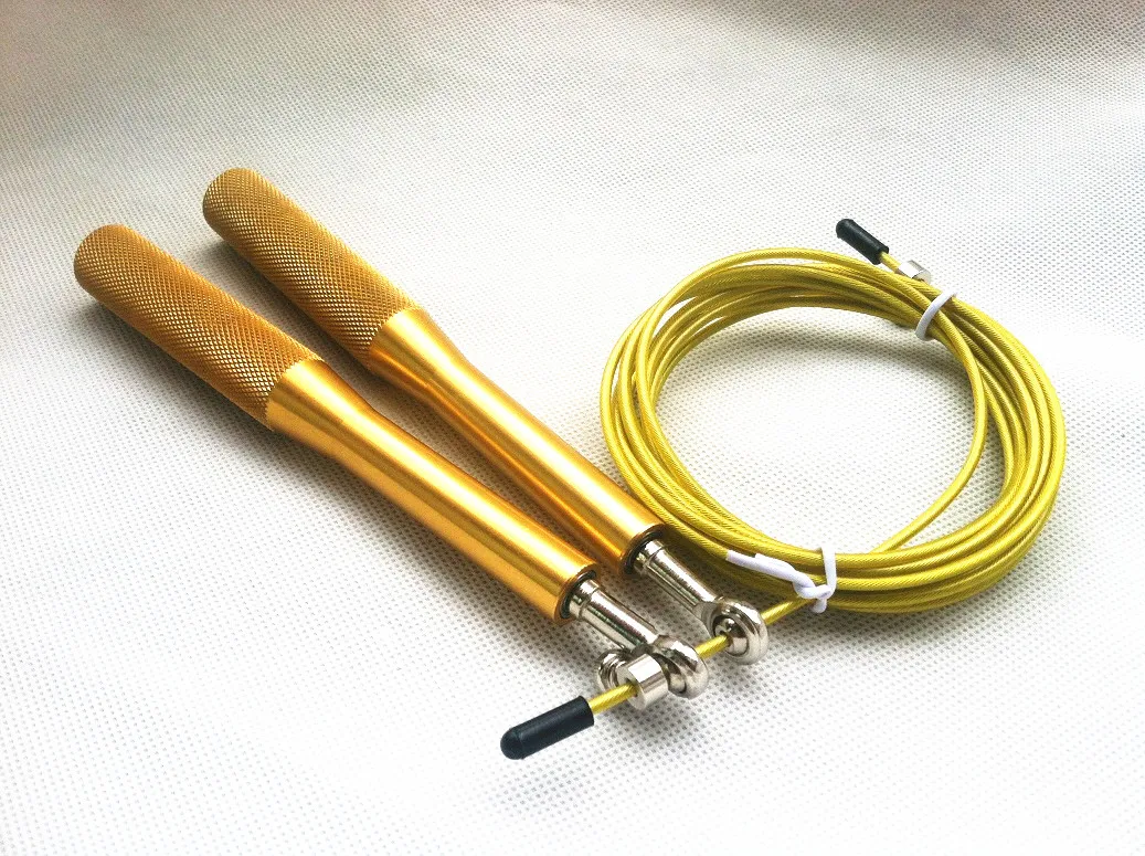 Speed Jump Rope Ball Bearing Metal Handle Stainless Steel Cable Skip ...