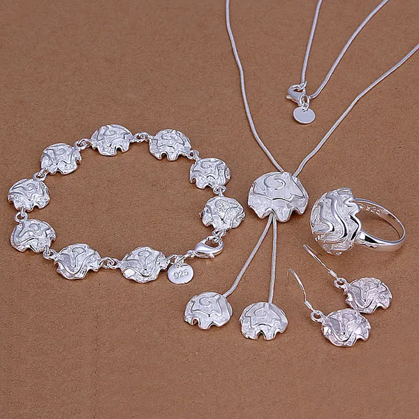 DHgate.com:925 Sterling Silver Rose Set Jewelry Sets, DFMSS297 Brand ...