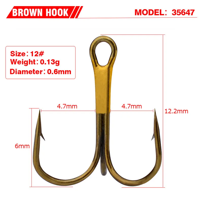 DHgate.com:Gold Stainless Steel Treble Fishing Hooks for Freshwater ...