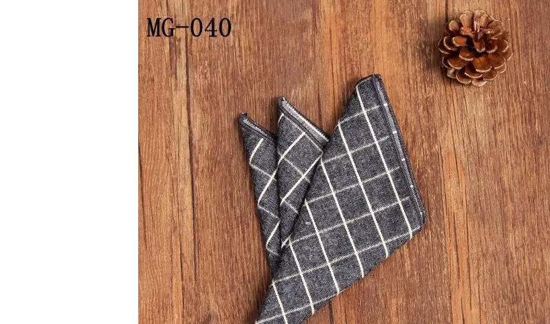 Men's Cotton Plaid Pocket Square Hankerchief In For Necktie, Cocktail ...