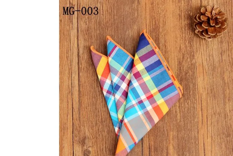 Men's Cotton Plaid Pocket Square Hankerchief In For Necktie, Cocktail ...