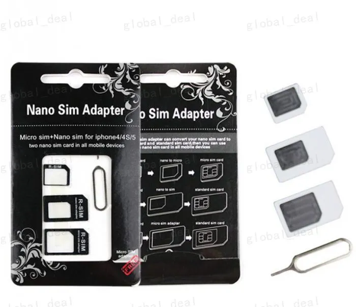 4 In 1 Noosy Nano Micro SIM Adapter Eject Pin For Iphone 5 For Iphone 4 ...