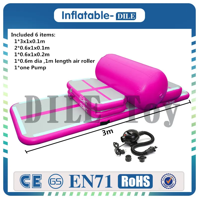 A Set Of Inflatable Crash Mat Air Track Floor Home Gymnastics Tumbling ...