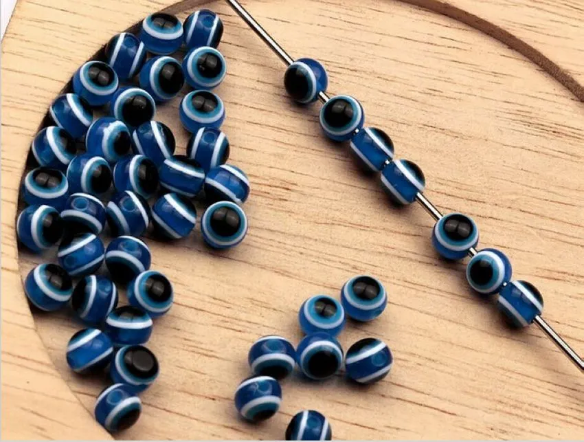 1000 Blue Acrylic Kabbalah Evil Eye Ball Round Spacer Blue Eye Bead 4 ...