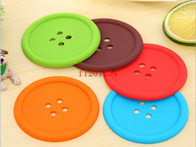 Cup Coasters For Table Silicone Button Coasters, Colorful Tea Mug ...