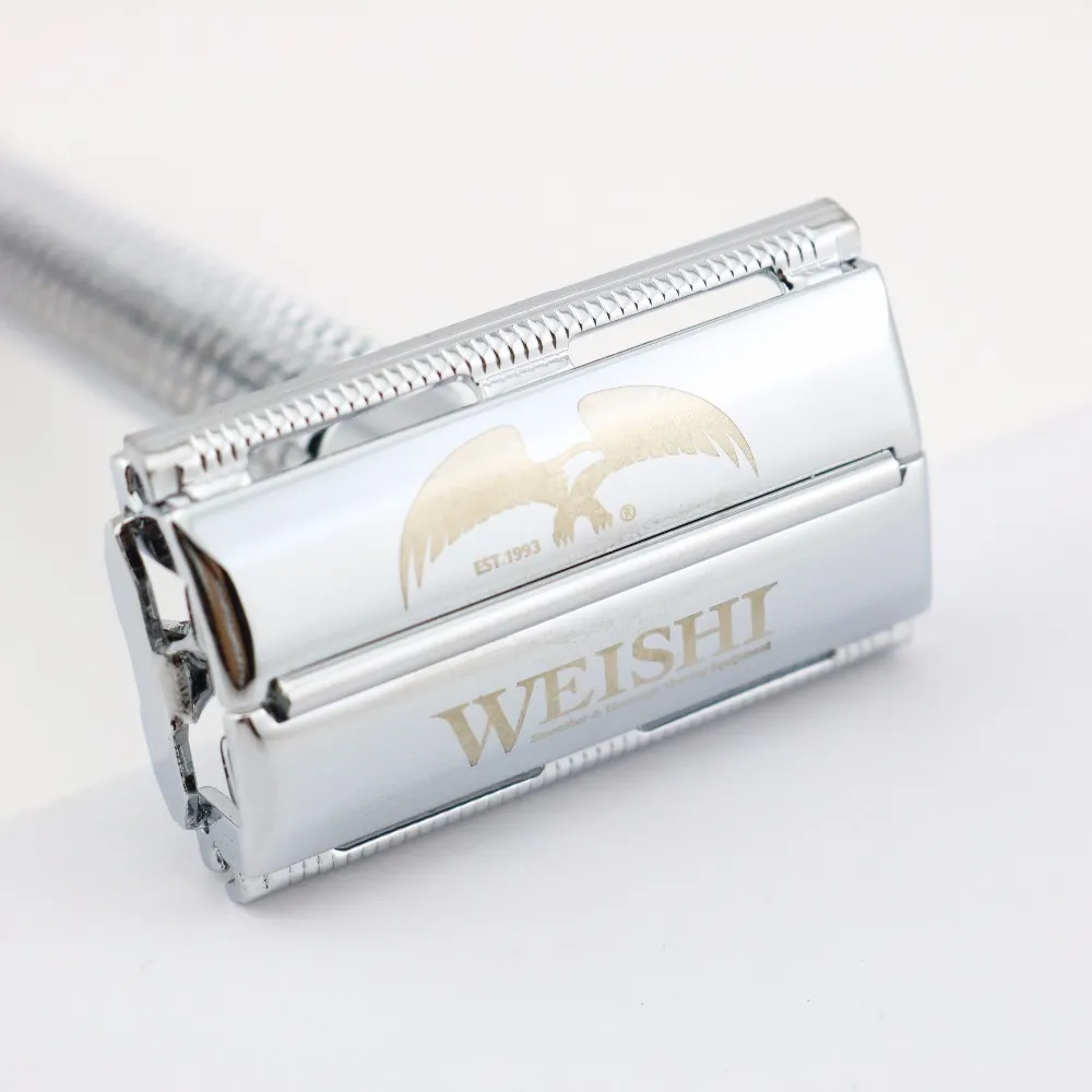 WEISHI Butterfly Safety razor gold with Long Handle and Double-edged ...