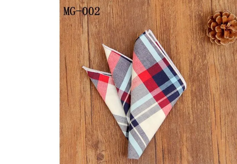 Men's Cotton Plaid Pocket Square Hankerchief In For Necktie, Cocktail ...