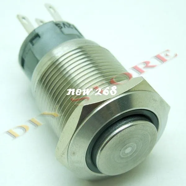Waterproof Momentary Push Button Switch, Blue LED Push Button 19mm 12V ...