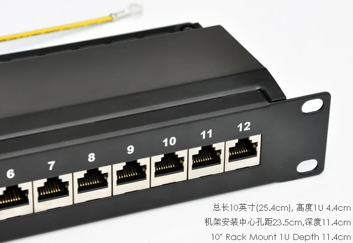 SOHO 10 Cat6 12 Port Shielded Patch Panel Rackmount With Cable ...