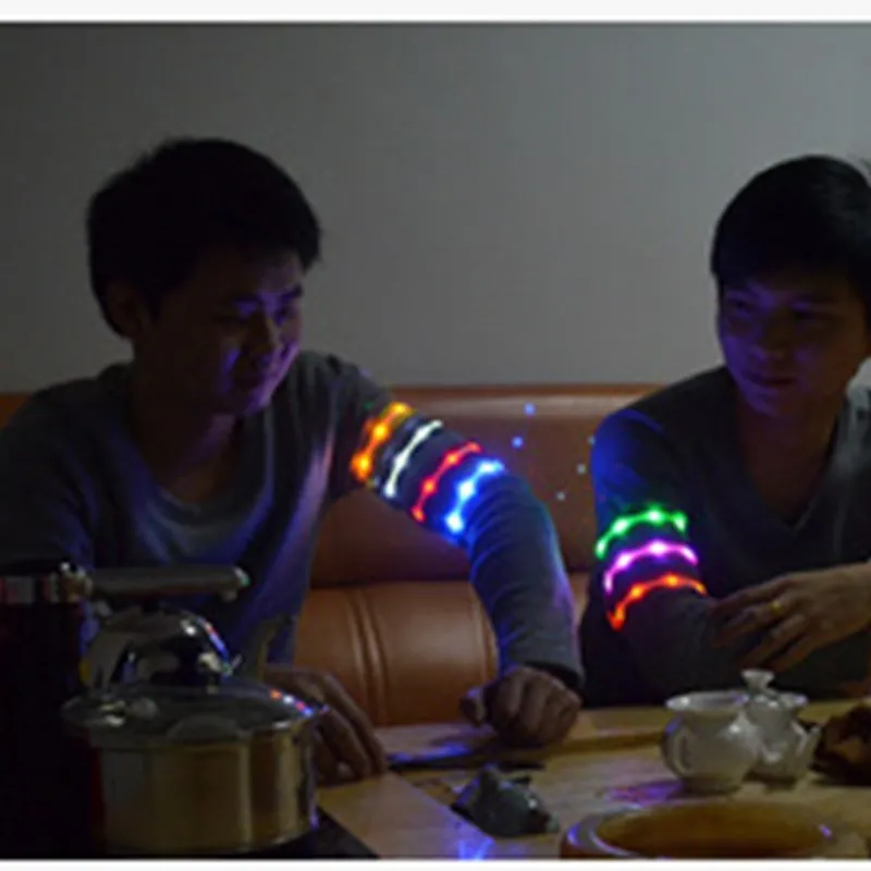 LED Arm Bands Lighting Armbands Leg Safety Wear Bands For Cycling ...