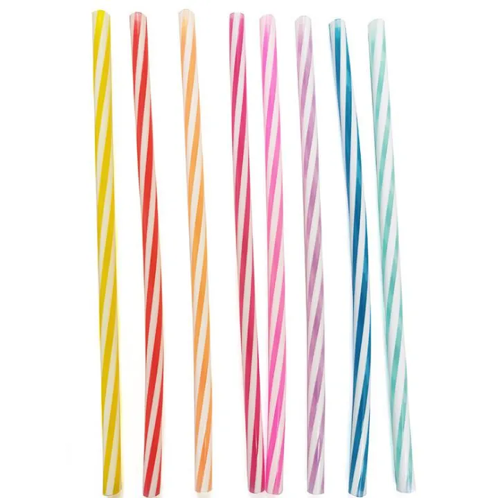 DHgate.com:9 Colors Silicone Spiral Stripe Straws, Fashion Colorful ...
