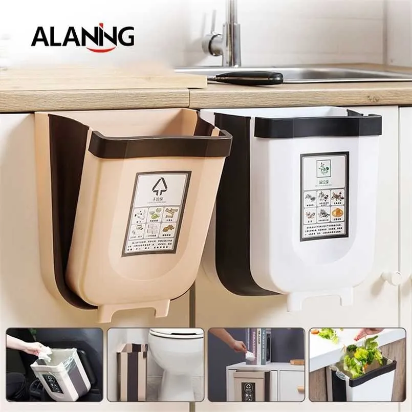 Folding Kitchen Dumpster Wall Mounted Bathroom Trash Can Kitchen ...