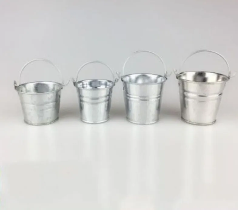 Mini Silver Galvanized Silver Metal Pails For Cute Succulent Galvanized ...