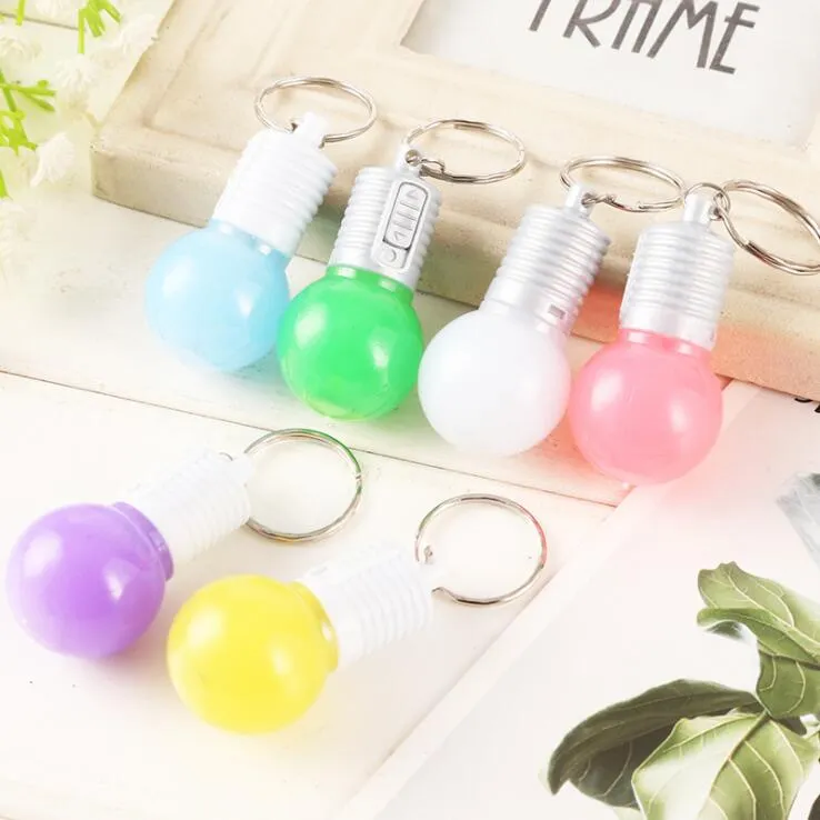 Kid's Toy Color Shell Automatic Color Changing LED Light Bulb Keychain ...