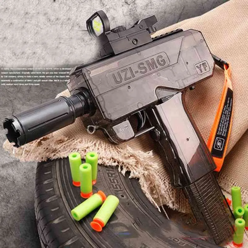 UZI Electric Blaster Toy Gun with Foam Bullets for Kids Over 12, 9.65 × ...