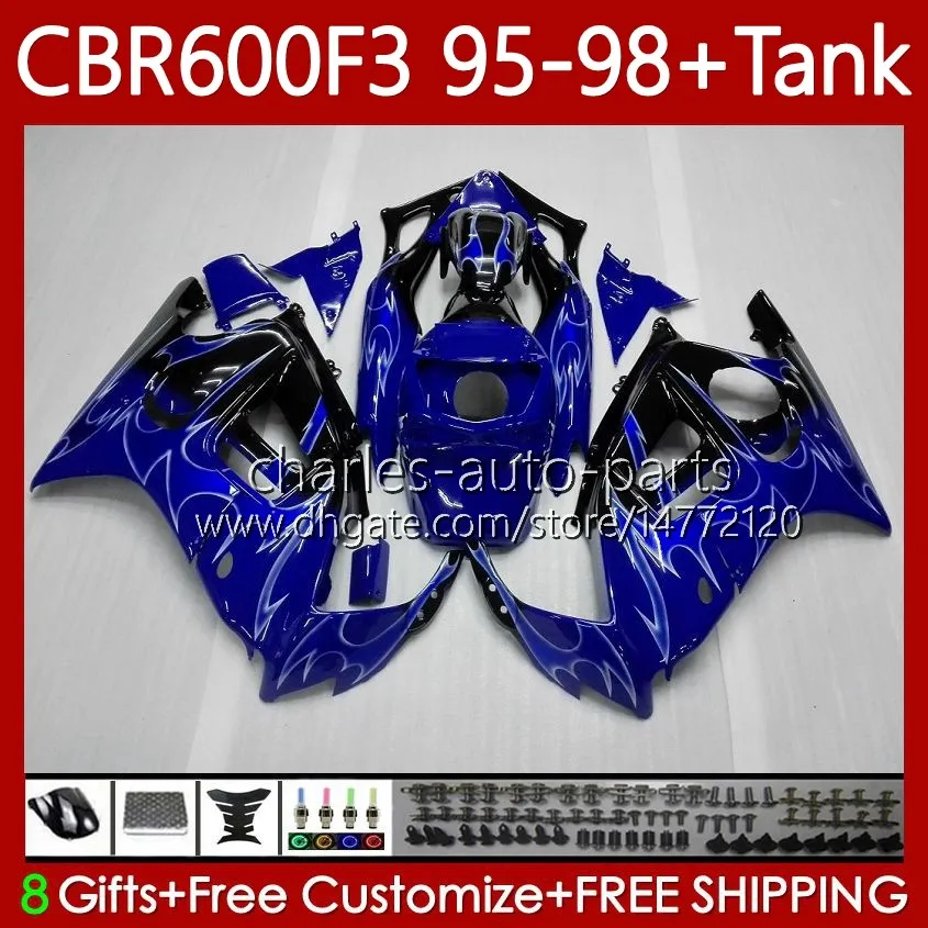 Blue Glossy Bodywork And Tank For HONDA CBR 600 F3 CC 95 98 Fairing No ...