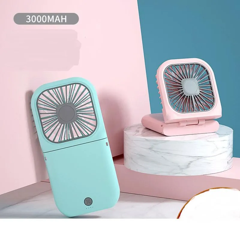 Foldable Portable Electric Fan Desktop Mini USB Charging Pocket Haning ...