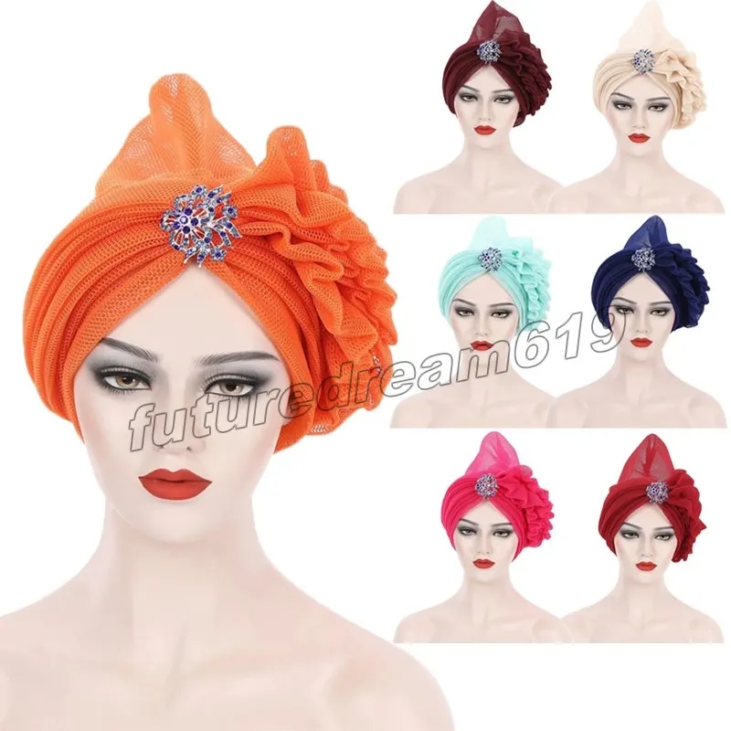 Indian Muslim Bonnet With Diamonds Womens Nigerian Wedding Head Wrap ...