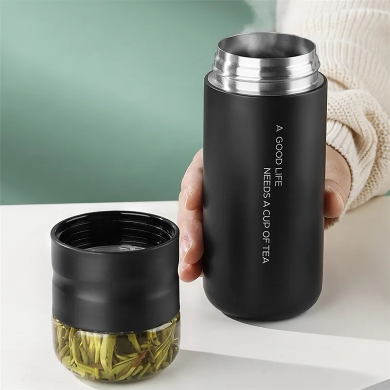 Insulated Tea Infuser Bottle - Stainless Steel Filter Cup, Glass ...