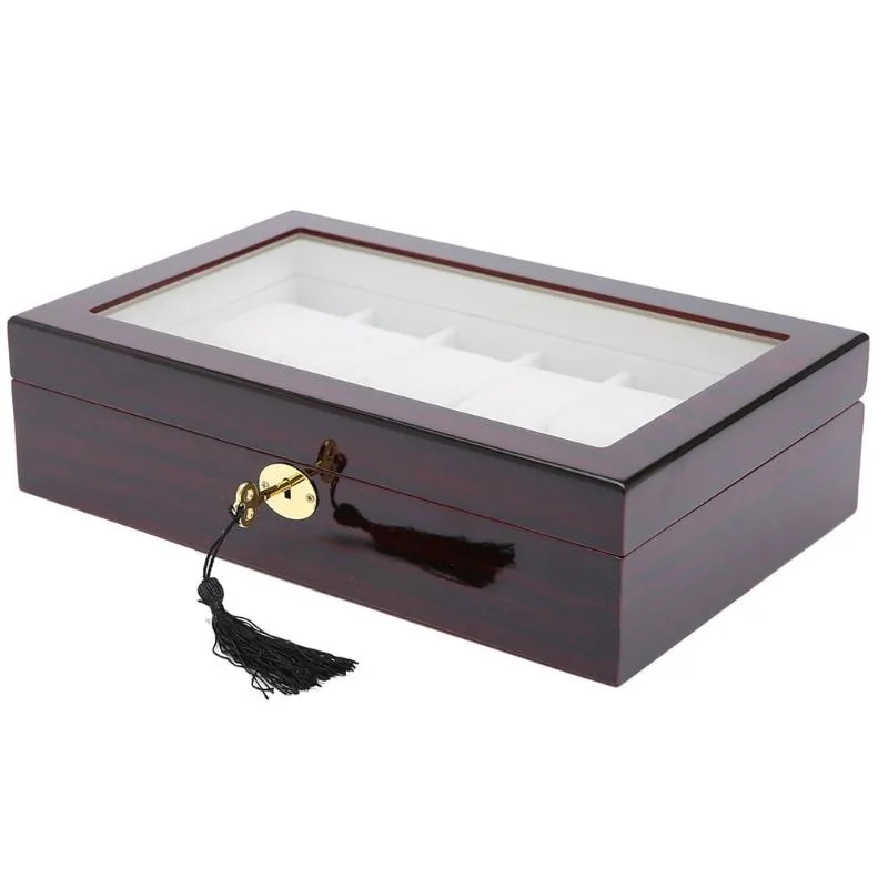DHgate.com:10-Slot Wooden Watch Box with Key, Window Paint Spray ...
