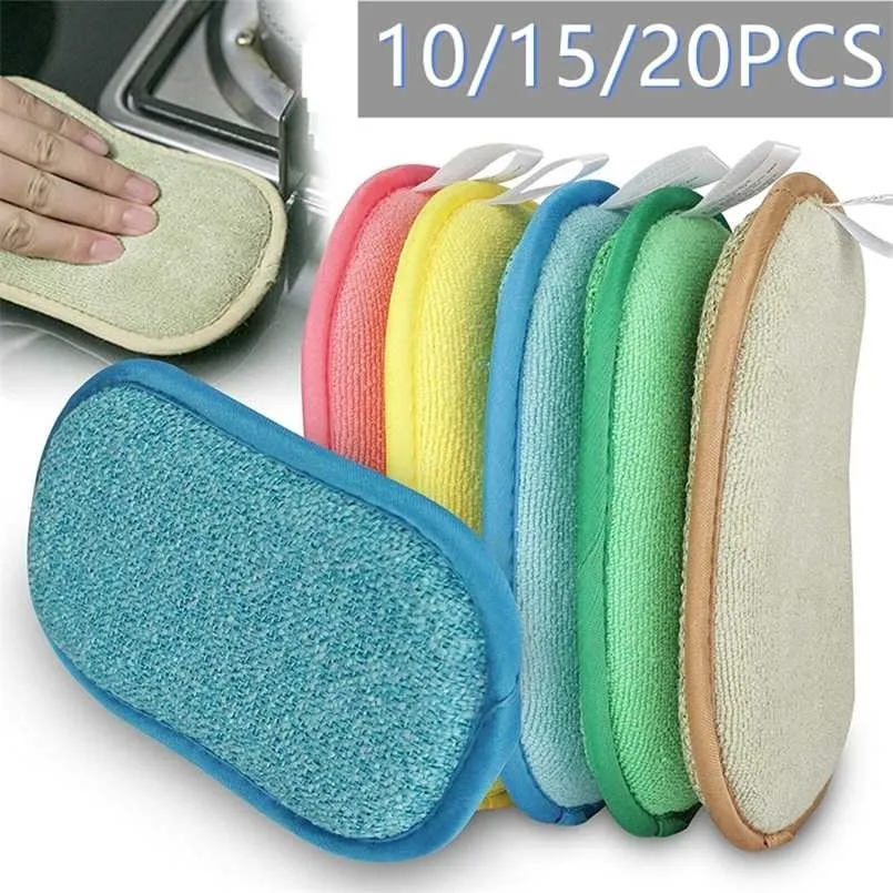 Kitchen Sponges For Dishwashing Non Scratch Microfiber Magic Sponge ...