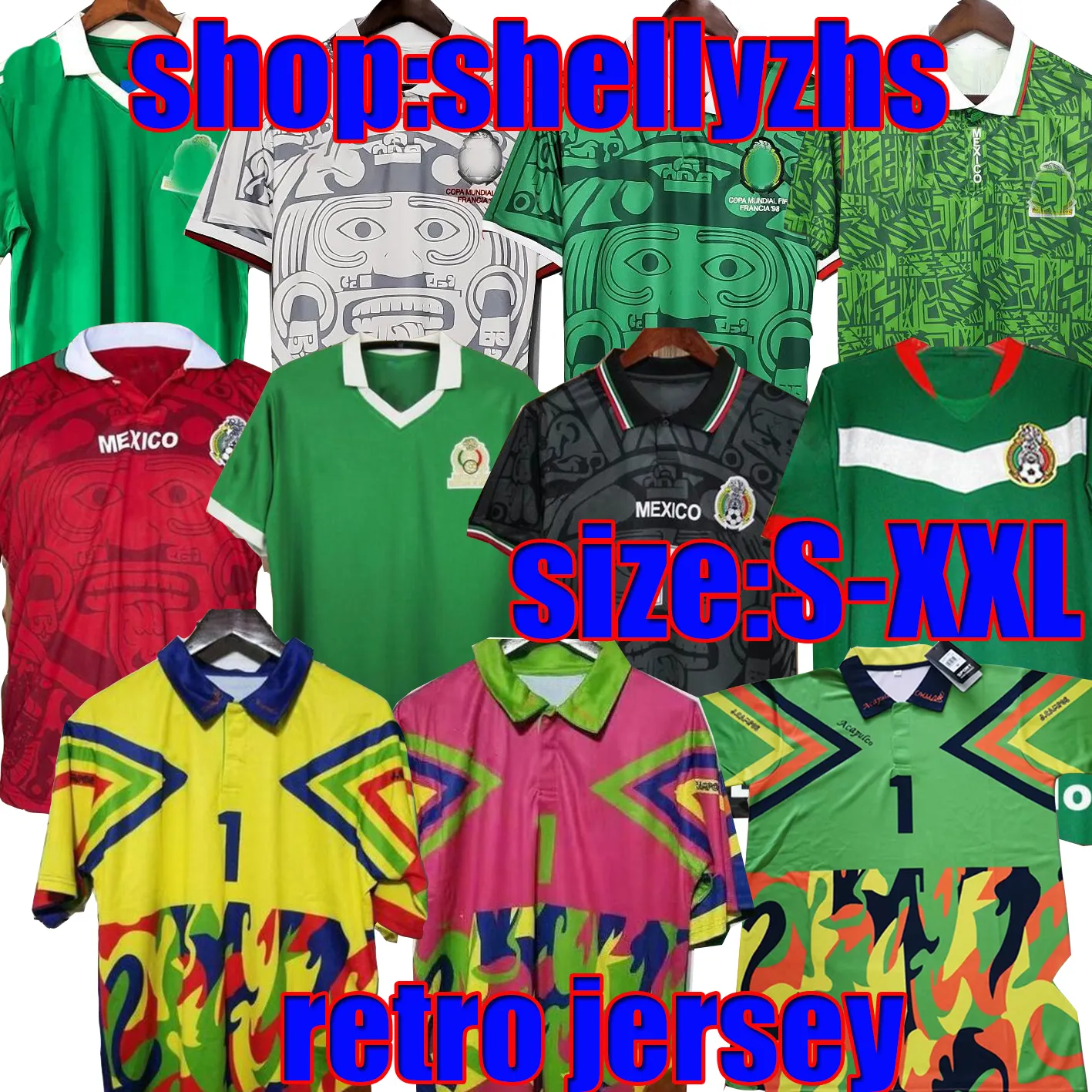 1998 94 95 MEXICO RETRO Soccer Jerseys 1986 2006 VINTAGE BLANCO 11 ...