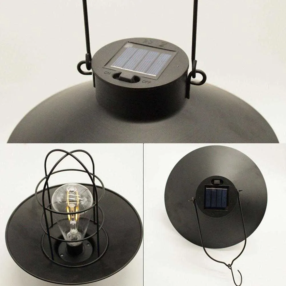 Vintage Solar Lantern With Warm White Bulb For Outdoor Wall Outdoor ...