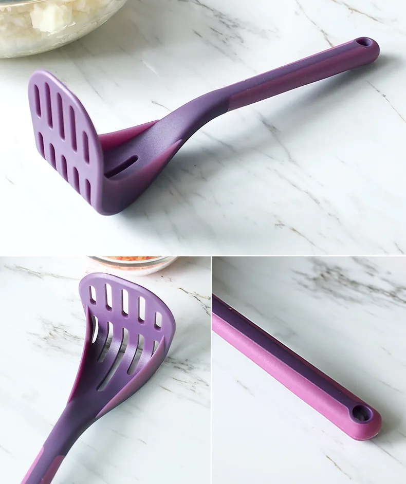 Mashed Potato Tools Stainless Steel Slotted Spoon Potato Masher & Press ...