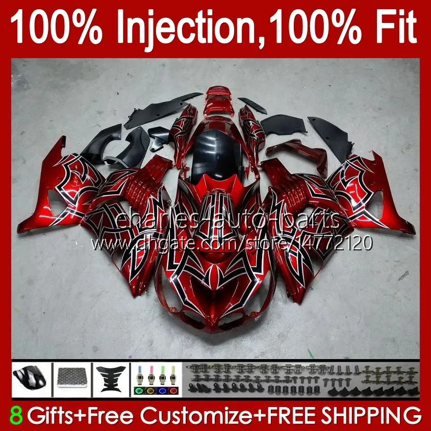 DHgate.com:Red Silvery Injection Fairing Kit for Kawasaki Ninja ZX14R ...