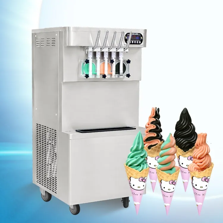 Free Shipment To Door ETL CE 5 Flavors Kitchen Soft Serve Ice Cream ...