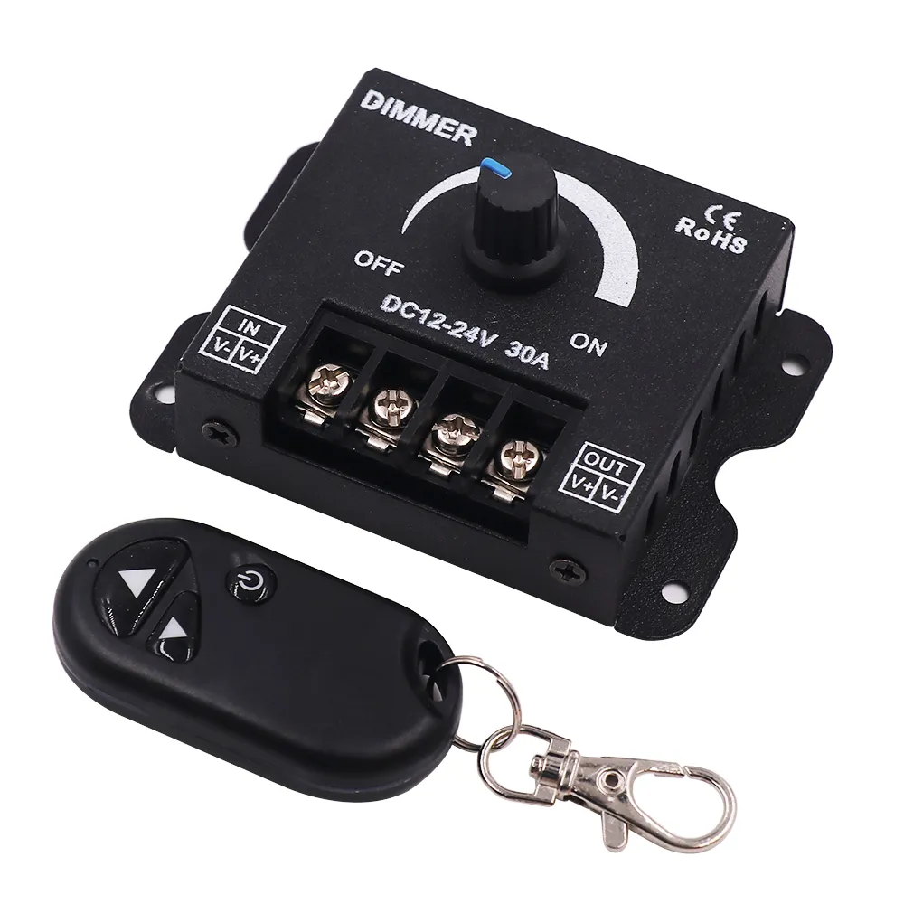 3 Button RF Wireless Remote Controller Dimmer Keychain Switch DC 12-24V ...