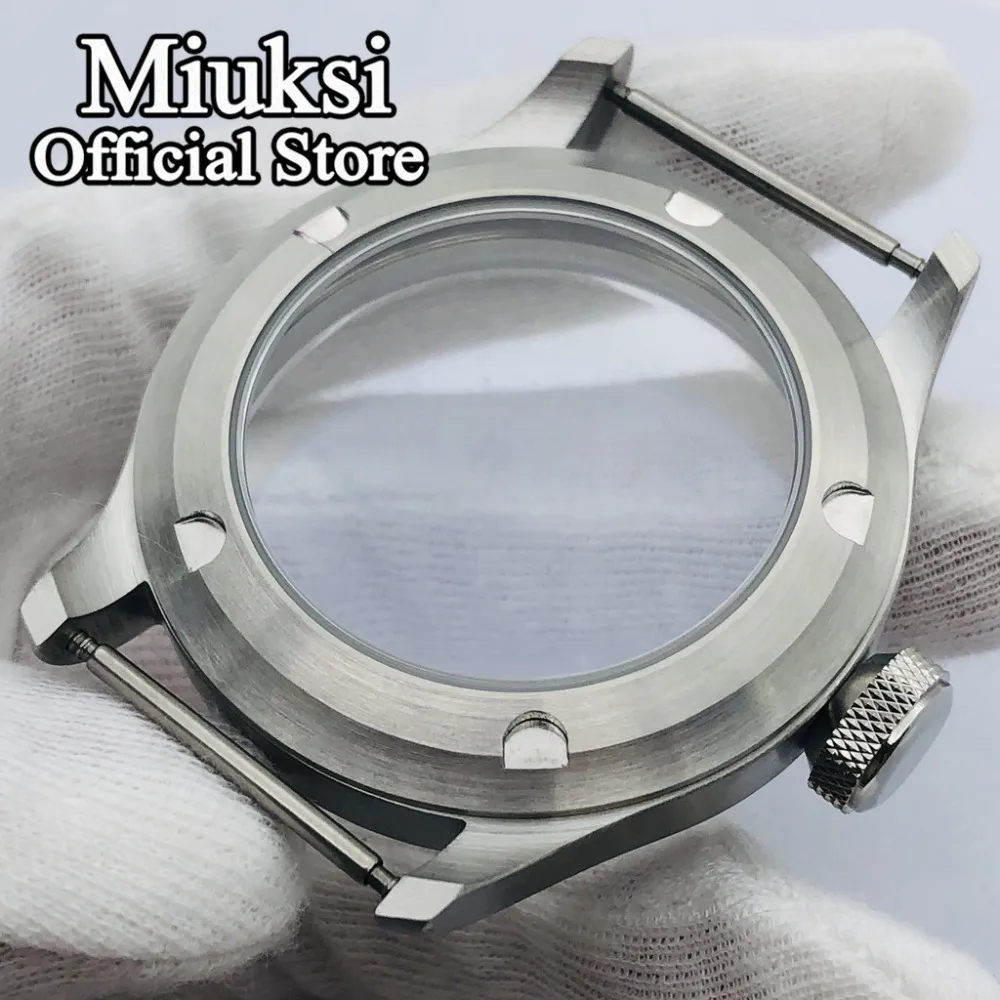 47mm Silver Brushed Stainless Steel Watch Case Fits ETA 6497/6498 ...