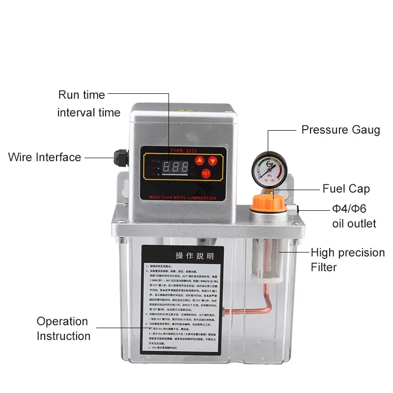 Automatic Lubricating Oil Pump 15L Large Capacity, Digital Timer, Gear ...