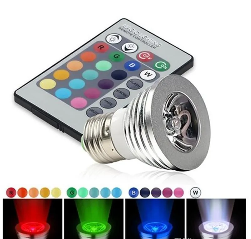 RGB LED spot light GU10 aluminum 3W dimmable blue light remote control ...
