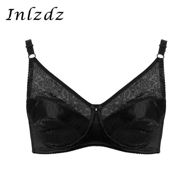 Mens Women Lingerie Sex Bra Top Special Pocket To Hold Fake Boobs