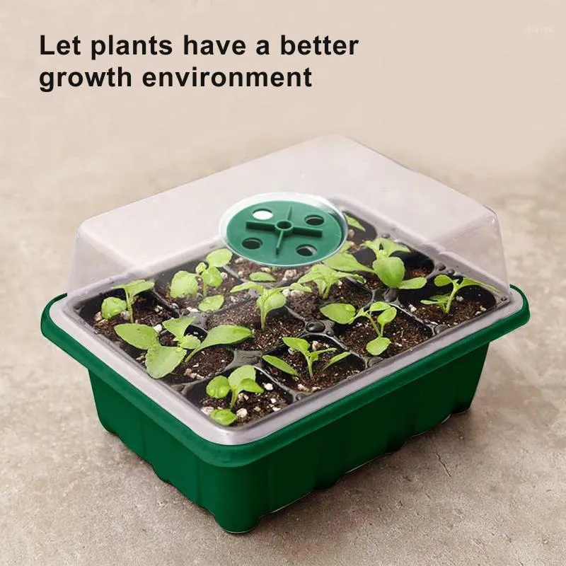 Plastic Grow Pots Germination Box 12 Cells Plastic Plant Seeds Grow ...