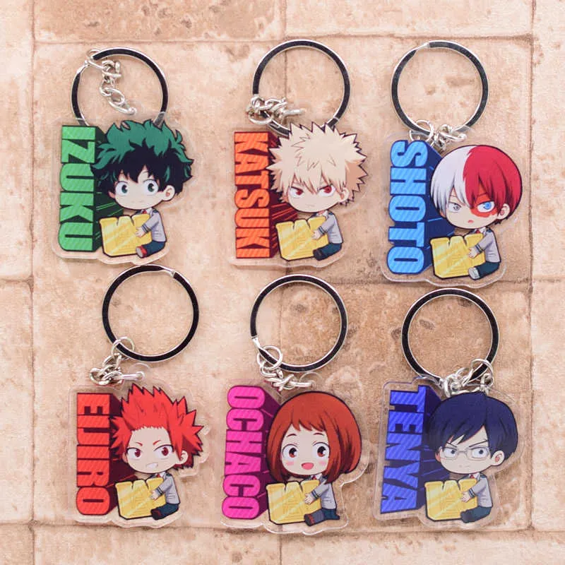 My Hero Academia Keychain: Double-Sided Acrylic Shoto & Izuku Anime Key ...