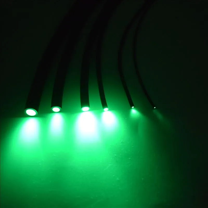 5M X BLACK Plastic PMMA End Glow Fiber Optic Cable Light Illumination ...