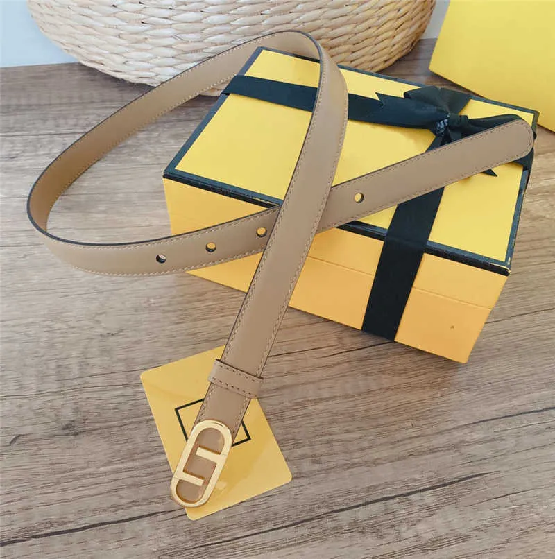 Luxury Designer Womens Genuine Leather Belt Gold Buckle Waistband 2cm ...