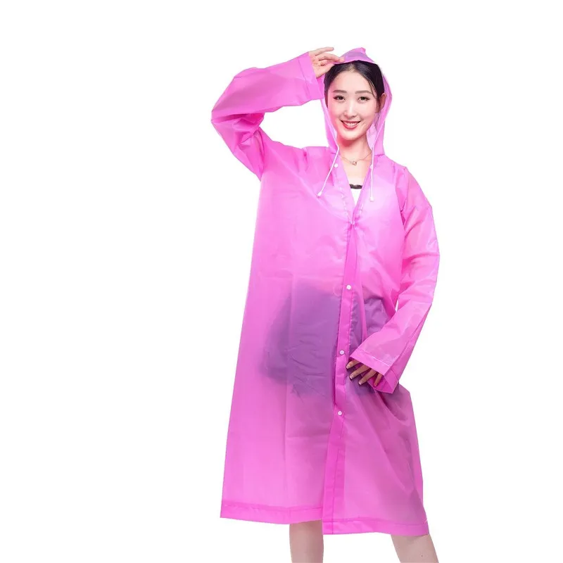 Women Raincoat And Waterproof Hooded EVA Rain Jacket Poncho Outside ...